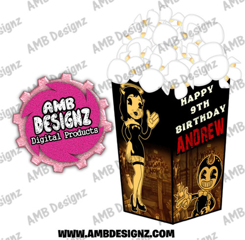 Bendy & the ink Machine Popcorn Box Favor,Bendy and the ink Machine ...
