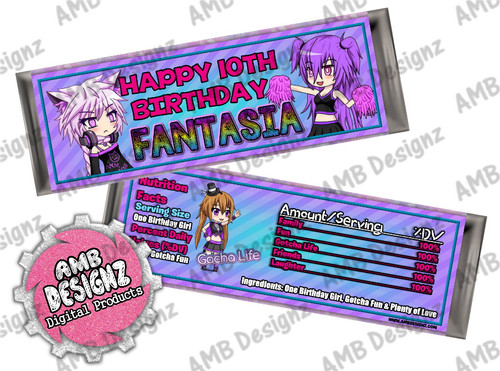 Gotcha Life Candy Bar Wrap, Gotcha Life Party Supplies