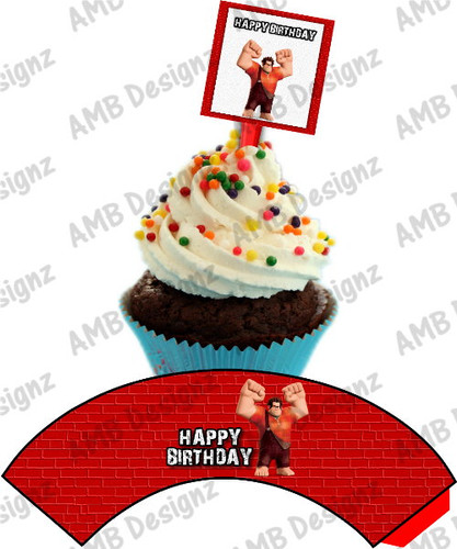 Disney's Wreck-It-Ralph Cupcake wrap and CupCake Topper