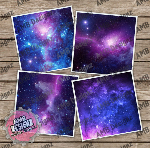 Galaxy Themed Tile Coaster Set | Digitalproducts