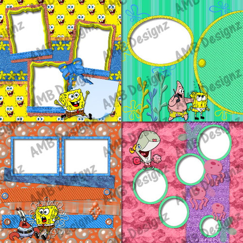 SpongeBob Squarepants Scrapbooking Premade Pages