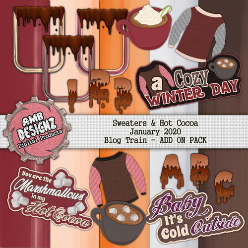 Sweaters and Hot Cocoa Digital Scrapbooking Kit Add On | Digitalproducts