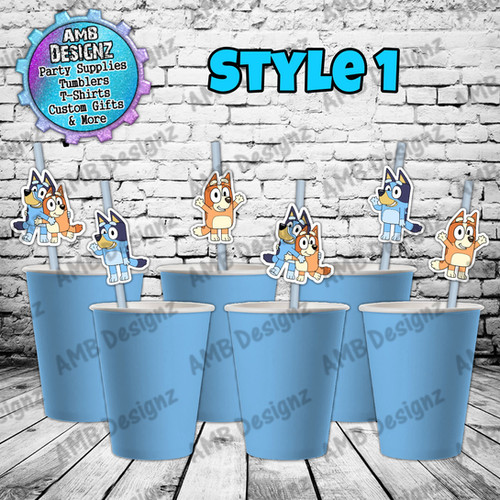 Bluey Paper Straws - Bluey Party Supplies | Digitalproducts