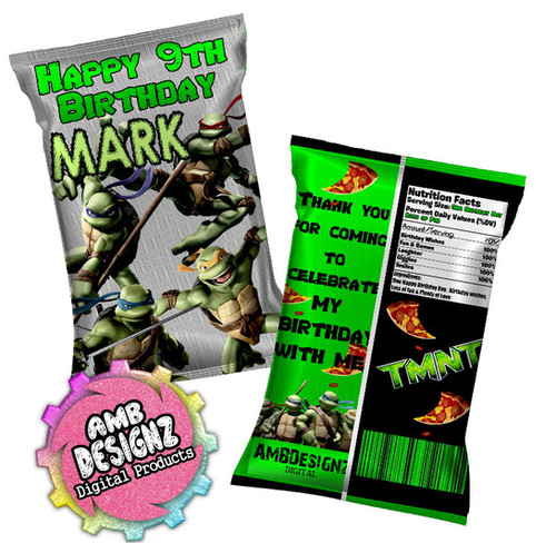 TMNT Chip Bag Party Favor - TMNT Party Supplies
