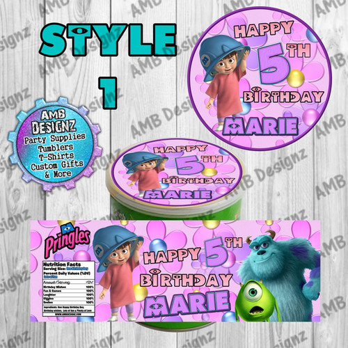 Monsters Inc Pringles Can Labels - Monsters Inc Party Supplies ...