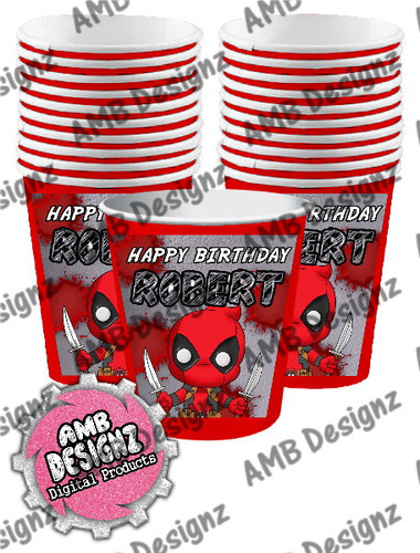 Deadpool Party Cups - Deadpool Party Supplies