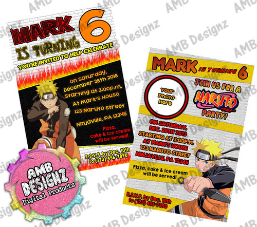 Naruto Invitations - Naruto Party Supplies
