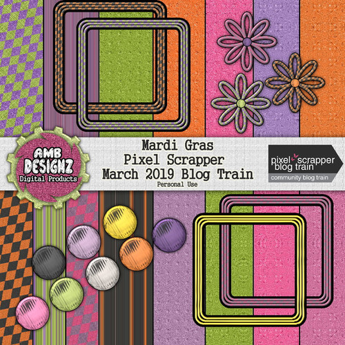 Mardi Gras mini Scrapbooking Kit