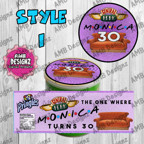 Friends Pringles Can Labels - Friends Party Supplies | Digitalproducts