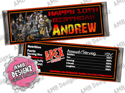 Apex Legends Candy Bar Wrapper - Apex Legends Party Supplies