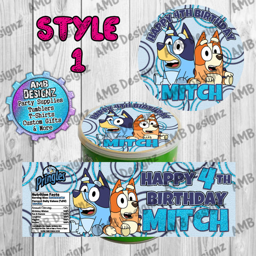 Bluey Pringles Labels - Bluey Party Supplies | Digitalproducts