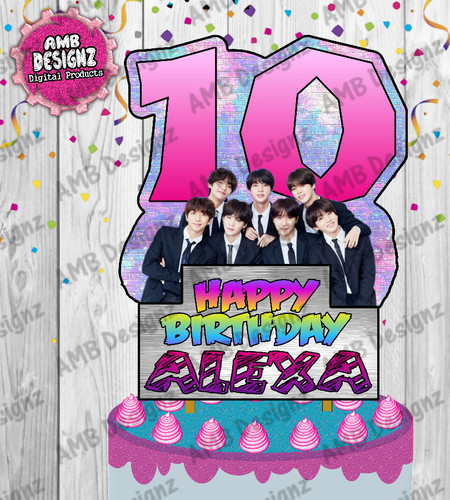 BTS DIY Cake Topper Centerpiece - BTS Party Supplies | Digitalproducts