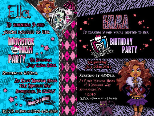 Monster High Invitations