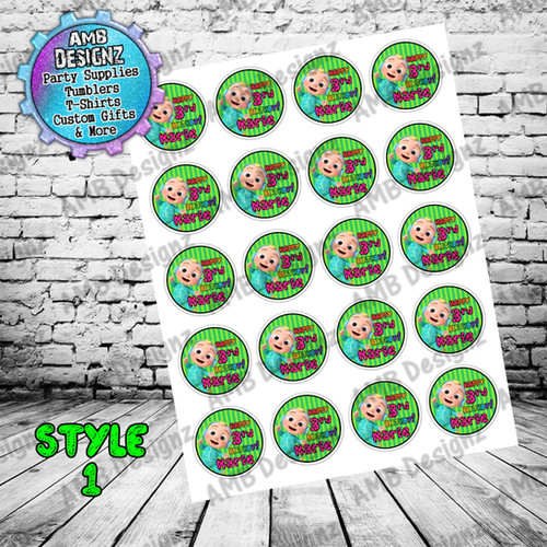 Cocomelon 2inch Round Labels - Cocomelon Party Supplies | Digitalproducts