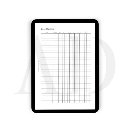 A5 Bill Tracker - Digital Download | The Aesthetic Dollar