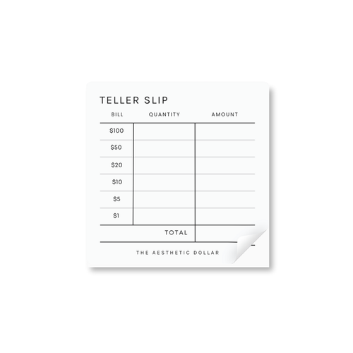 Teller Slips Notepad | The Aesthetic Dollar