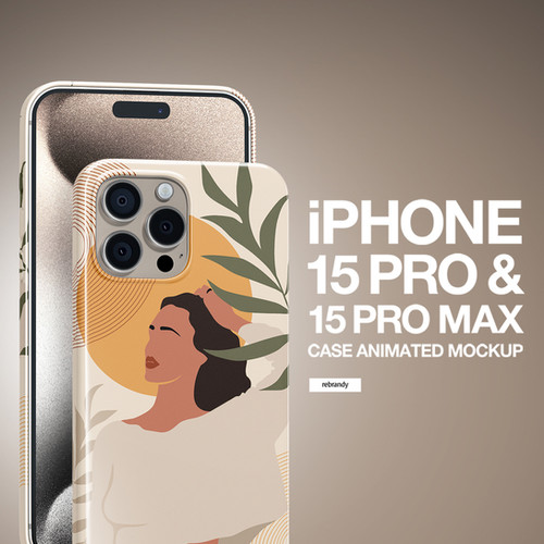 IPhone 15 Pro & 15 Pro Max Case Animated Mockup | rebrandy.net