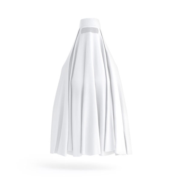 White Burqa - muslim traditional woman outer hijab 3D Model