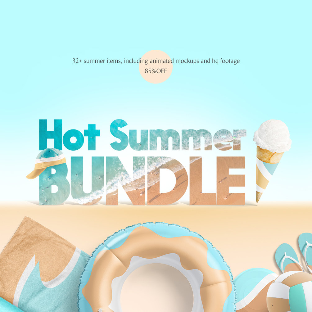 Hot Summer Mockups Bundle - Mock Up by rebrandy for Photoshop, Purchase ...