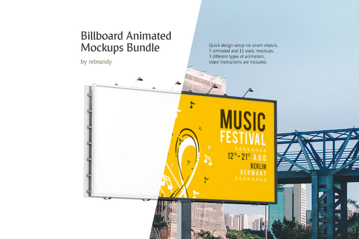 Billboard Animated Mockups Bundle - Mock Up by rebrandy for Photoshop ...