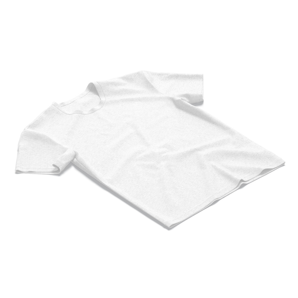 Flat Lay T-shirt - crumpled crew neck lying 3D Model