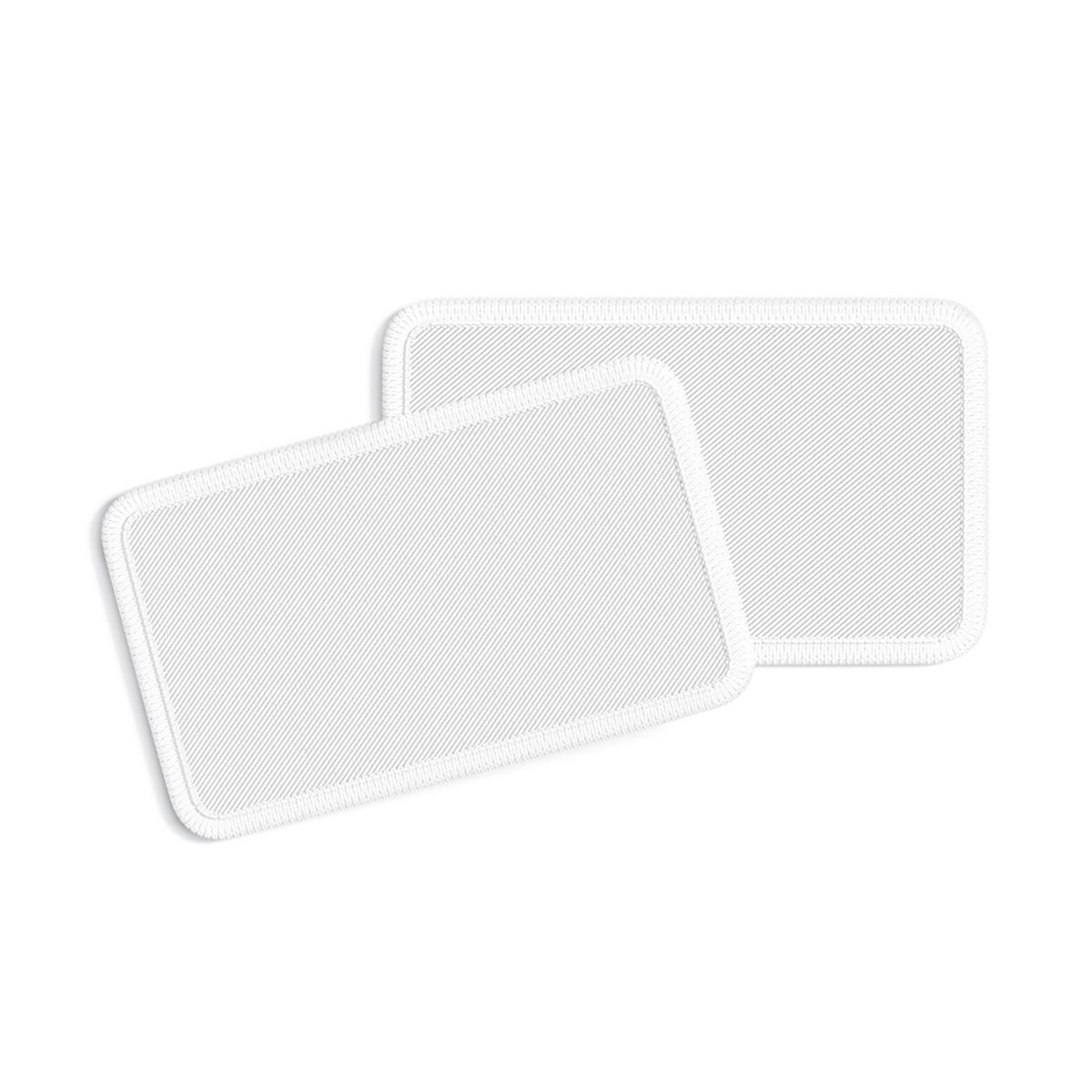 White Rectangular Embroidered Patch Stack - lying embroidery rectangle ...