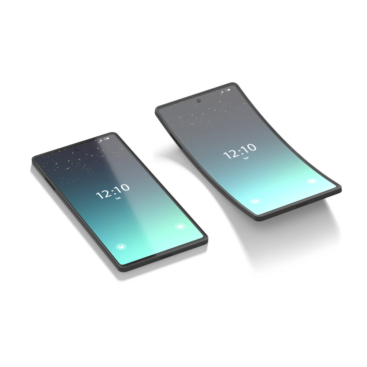 Animated Flexible Phone - arched smartphone with cyclic animation of ...