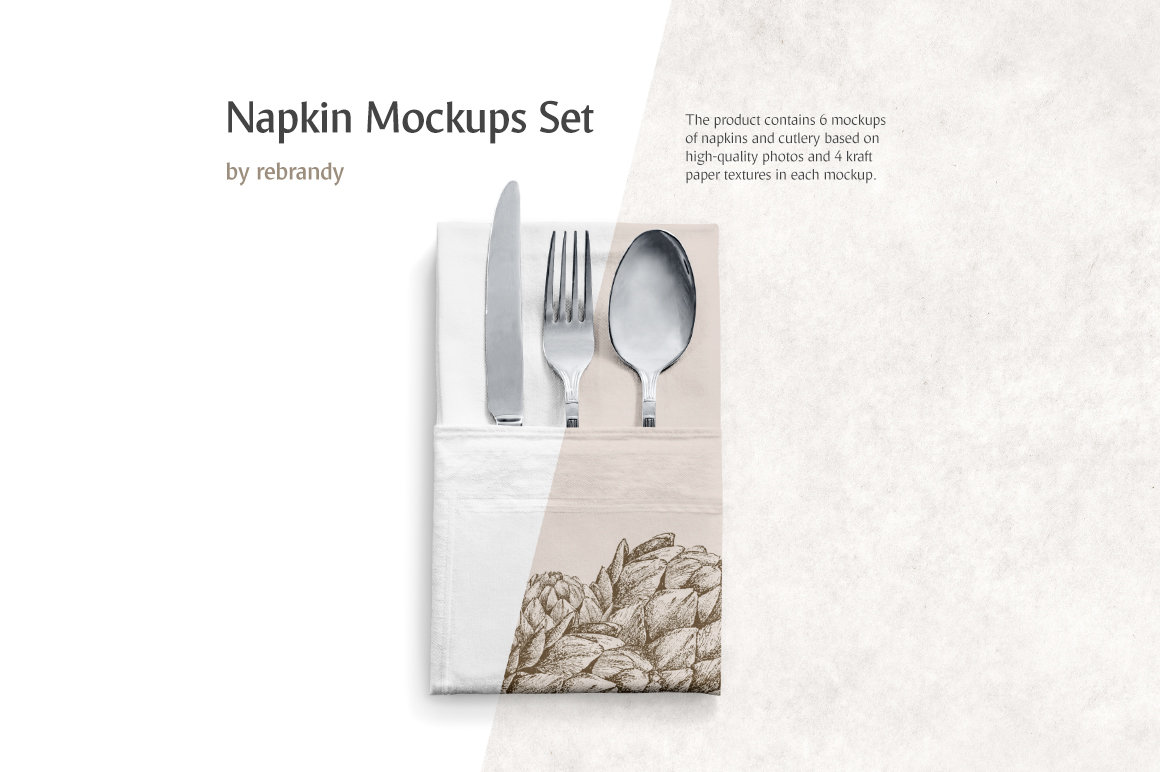 Napkin Mockups Set - Mock Up by rebrandy for Photoshop, Purchase ...
