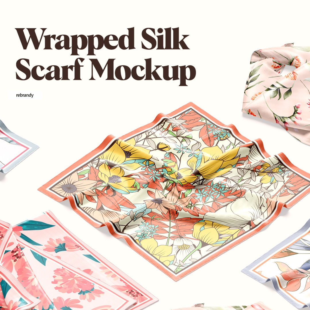 Wrapped Silk Scarf Mockups - Mock Up by rebrandy for Photoshop ...