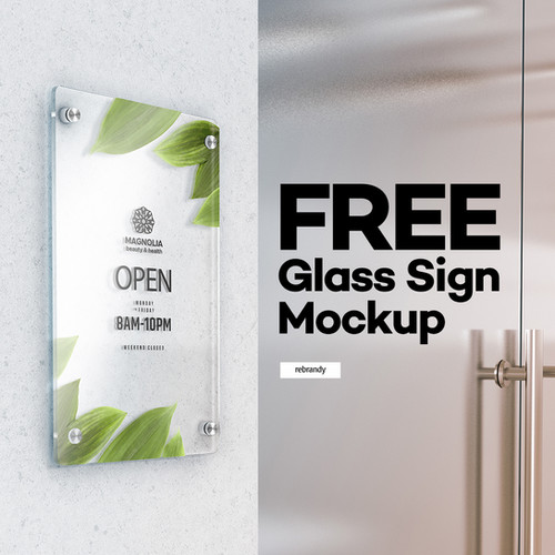Free Glass Sign Mockup | rebrandy.net
