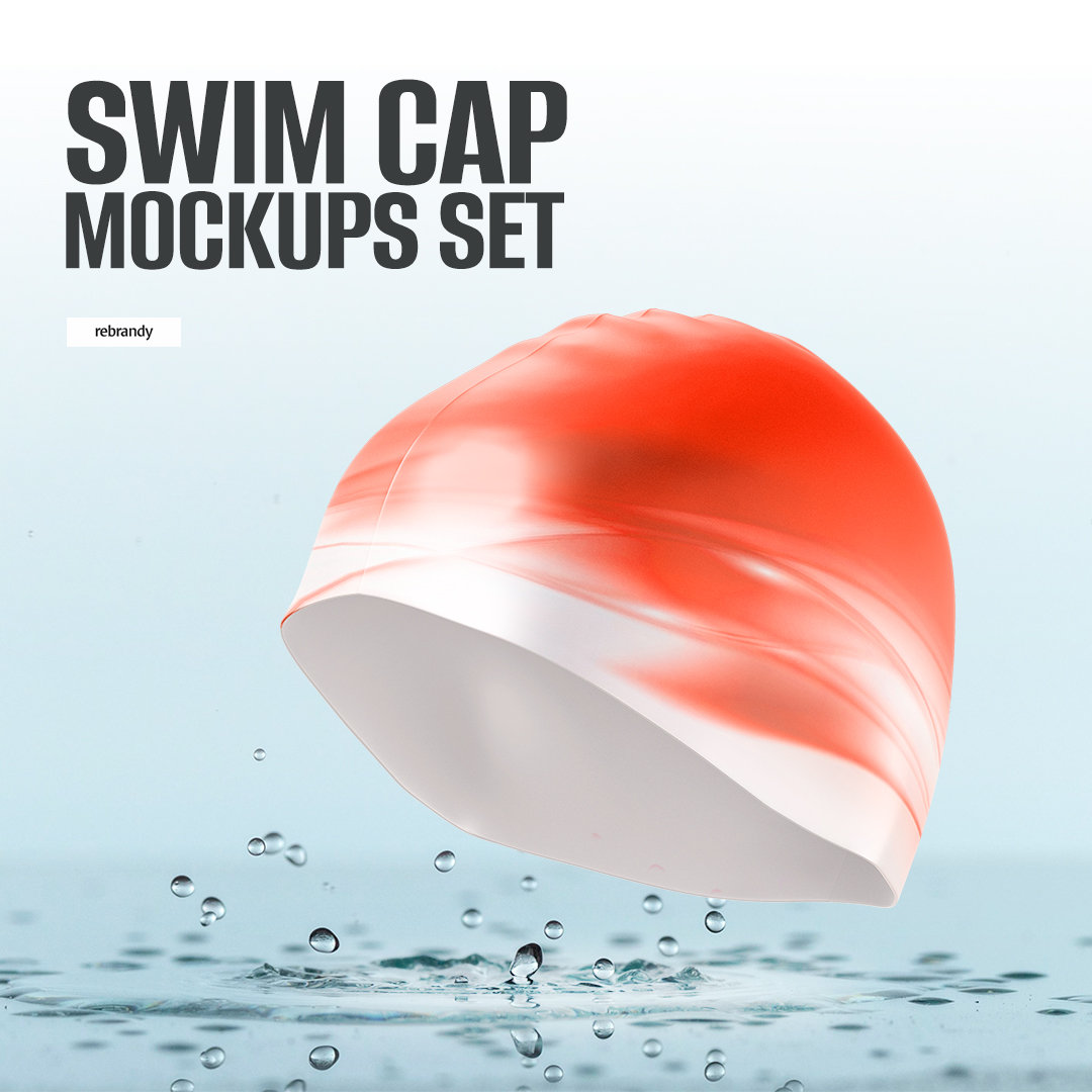 Swim Cap Mockups Set - Mock Up by rebrandy for Photoshop, Purchase ...