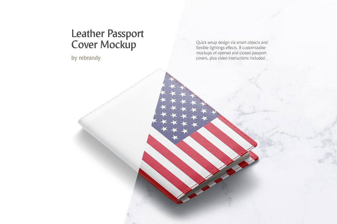 Leather Passport Cover Mockup - Mock Up by rebrandy for Photoshop ...