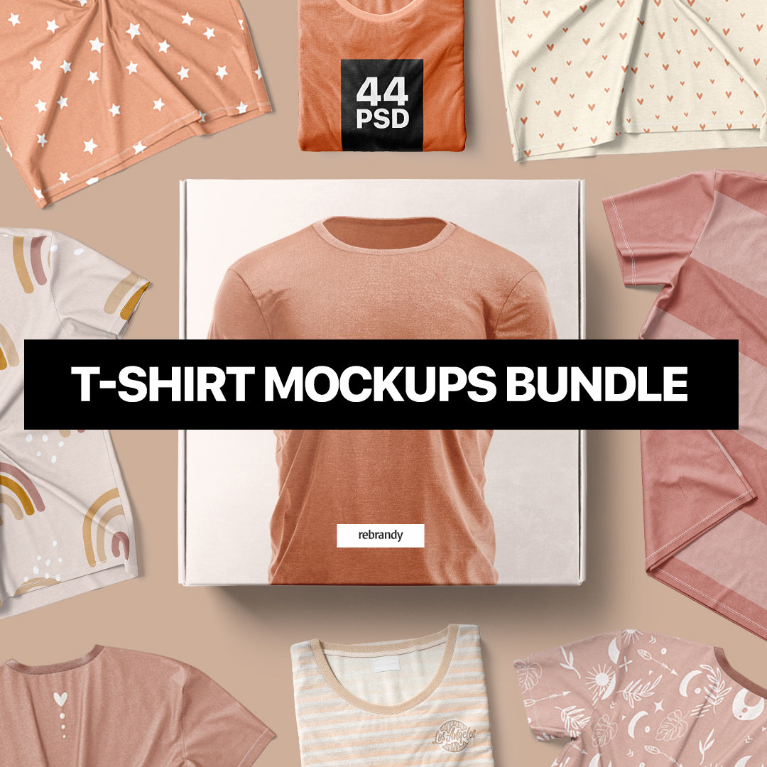 T-Shirt Mockups Bundle - Mock Up by rebrandy for Photoshop, Purchase ...