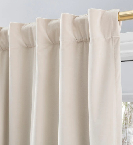 Ivory Velvet Curtains (2 Panels) | Moe’Na Decor