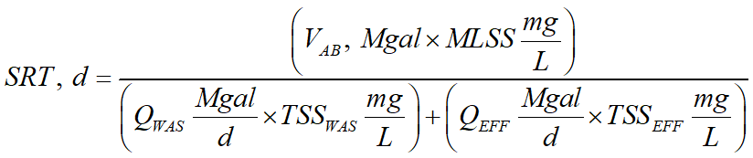 GSA, MCRT, SRT, and Sludge Age