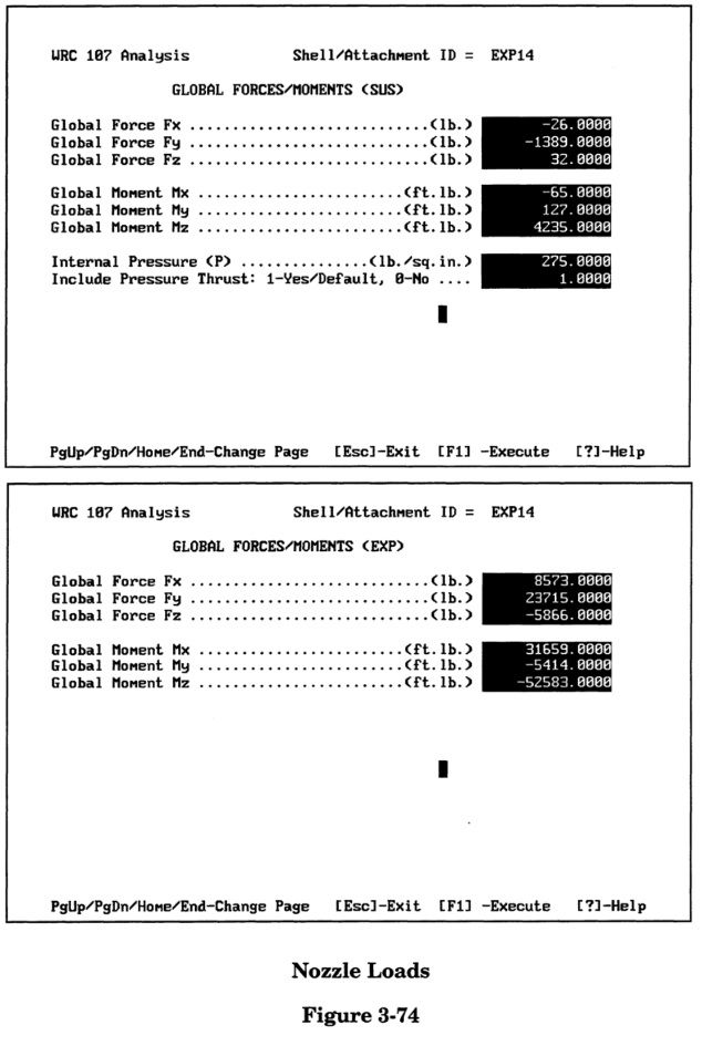 3.4.2.2 Running a Sample WRC 107 Calculation in CAESAR II