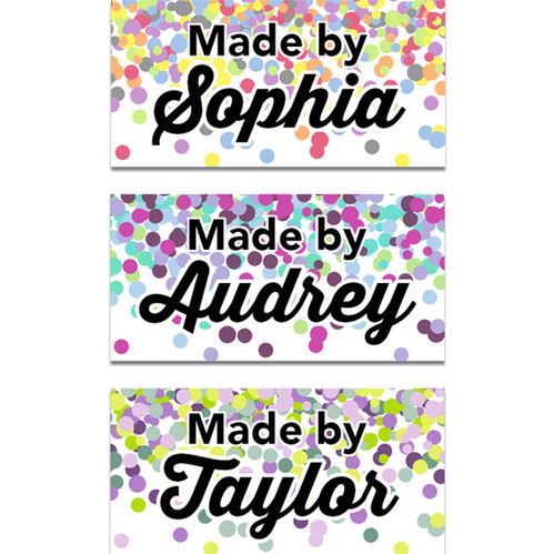 75 Iron-On Personalized Labels "Confetti" | A Sewing Studio