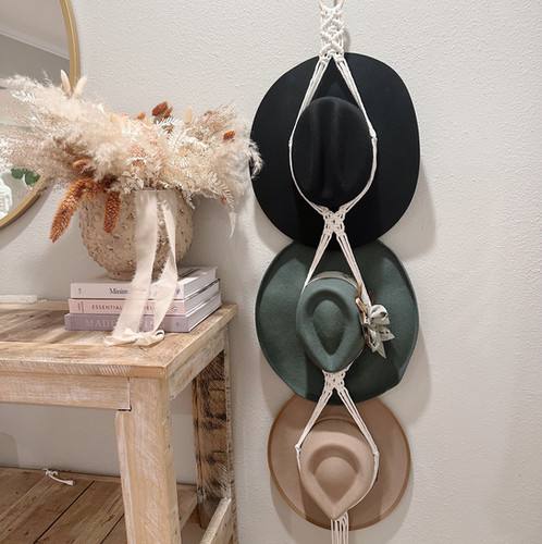 Macrame Triple Hat Hanger | The Salted Olive
