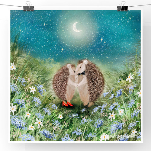 Hedgehog Hugs Print | Lia Contrino Art
