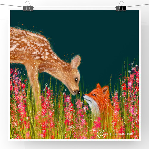 Fawn & Fox Print | Lia Contrino Art