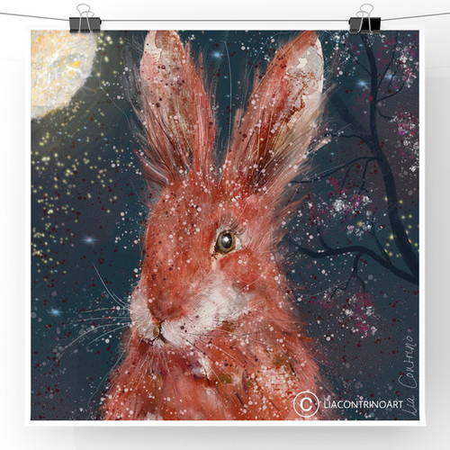 Rabbit & Moon Print | Lia Contrino Art