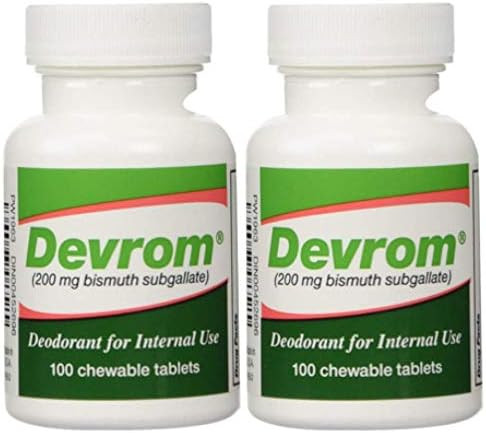 DEVROM Internal Deodorant Tablets 200MG – 100 Chewable Tablets (2-Pack) | Jefferson Wholesale
