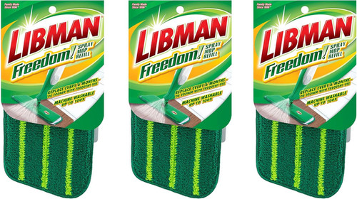 Libman Freedom Spray Mop Refills – 3-Pack Green Microfiber Replacement ...