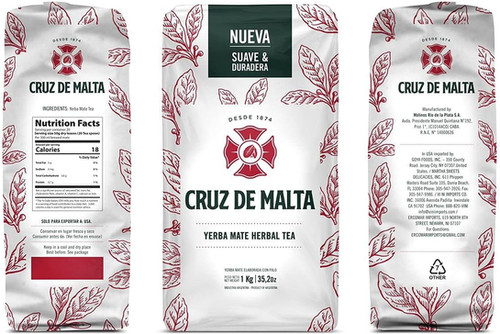 CRUZ DE MALTA Yerba Mate Wholesale – 2.2 lb Loose Leaf Traditional Argentine Bre | Jefferson ...