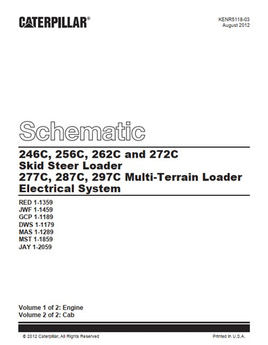 ESQUEMA ELÉTRICO 246C 256C 262C 272C 277C 287C 297C MINI CARREGADEIRAS ...
