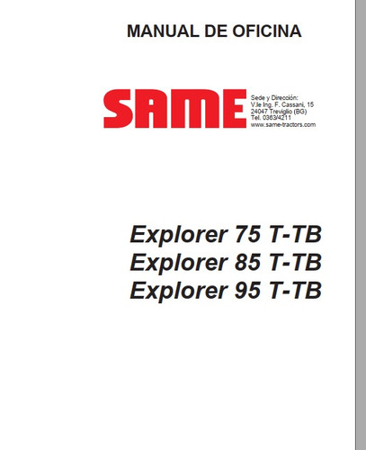 MANUAL DE SERVIÇO EXPLORER 75T TB / 85T TB / 95T TB - SAME | https ...