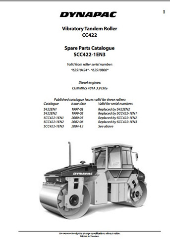 CATÁLOGO DE PEÇAS CC422 ROLO COMPACTADOR - DYNAPAC | https://static ...