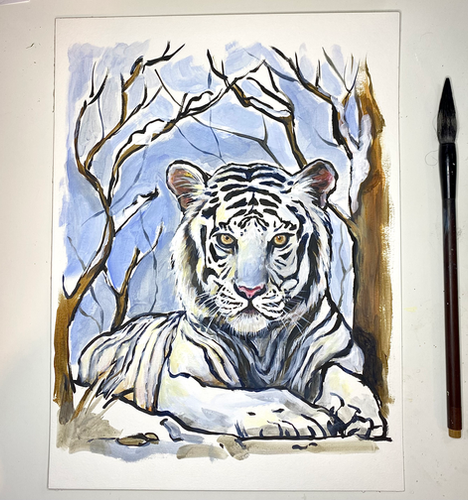 Siberian Tiger A4 print | KAREN KING ARTIST