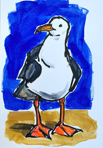 Sybil Seagull A4 print | KAREN KING ARTIST