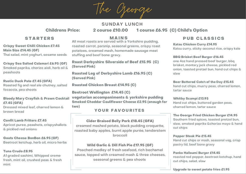 SUNDAY LUNCH | The George Kirton